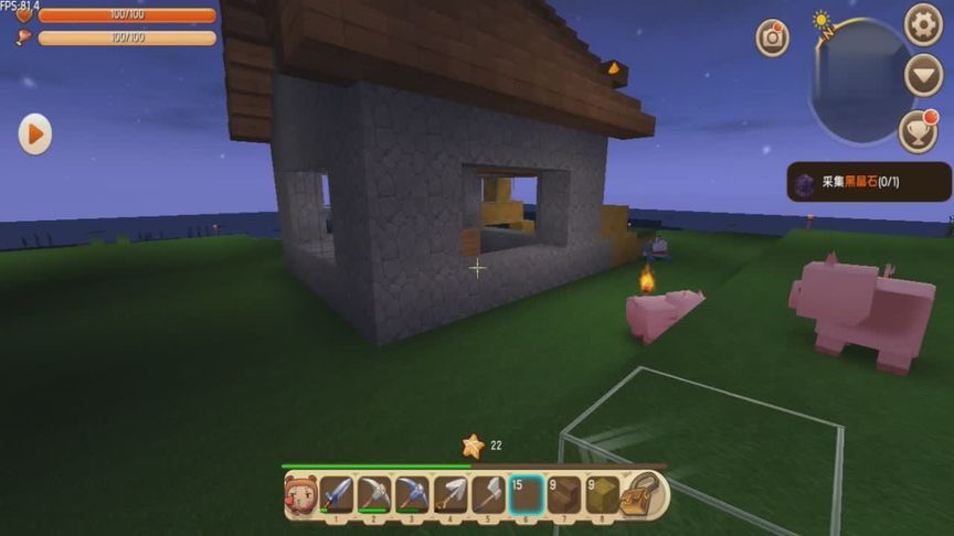 迷你世界生存第16期-11猪猪不仅在我房顶上睡觉还在上面拉便便