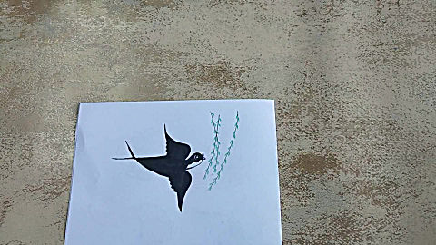 用简单几步教你画可爱小燕子,春暖花开的季节到了,你家的小燕子回来...