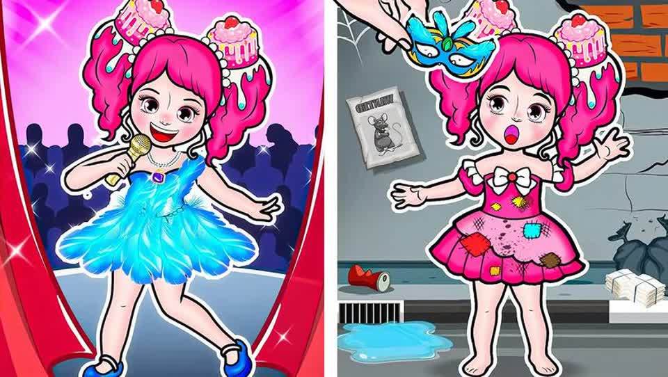 剪纸动画:女孩从电视里进入了歌舞世界,她能实现自己的梦想吗?