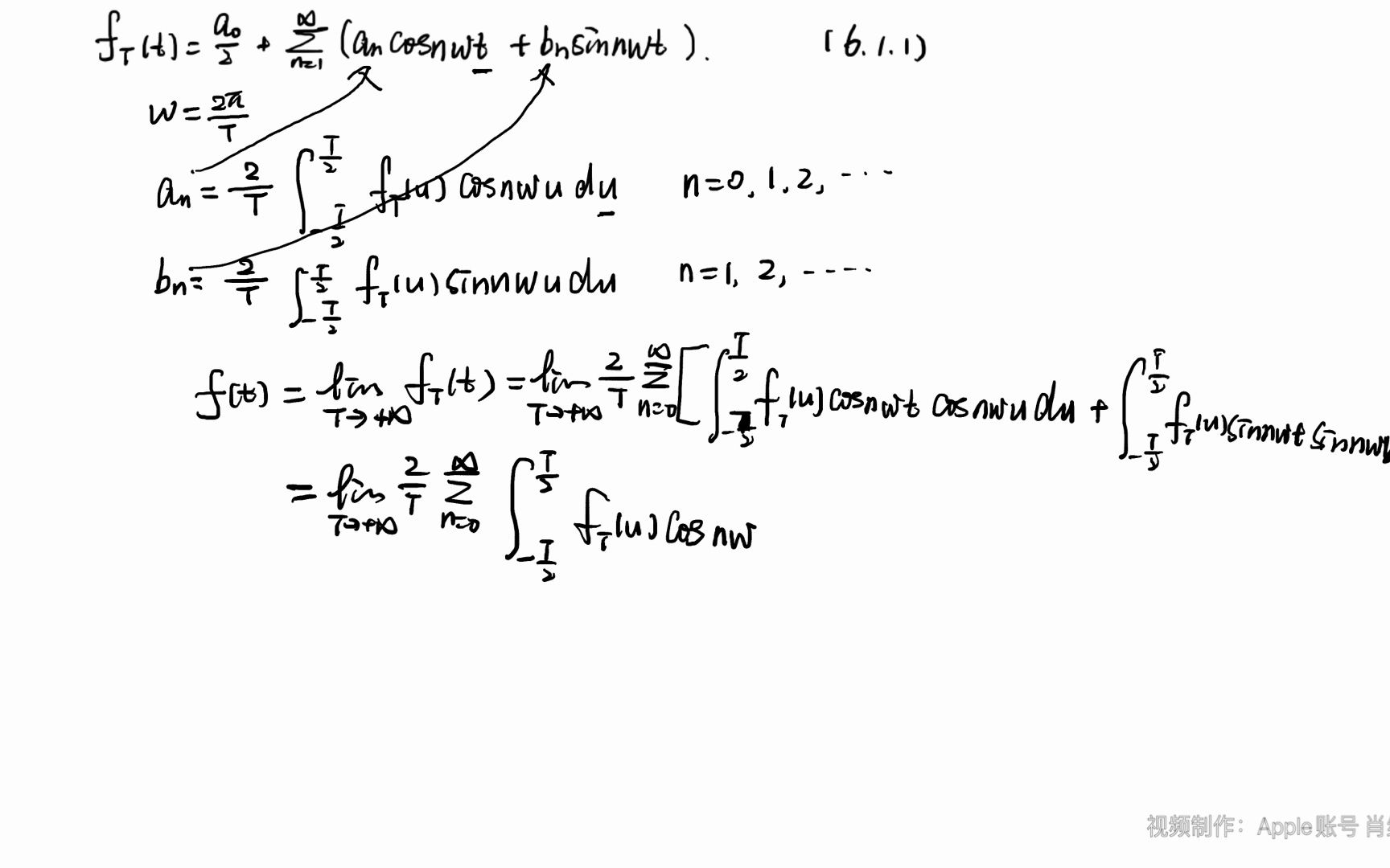 傅里叶变换公式(6.1.3)推导过程
