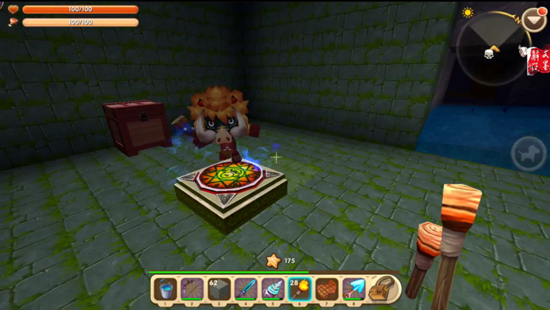 迷你世界生存 挖矿遇到两个这么近的地牢