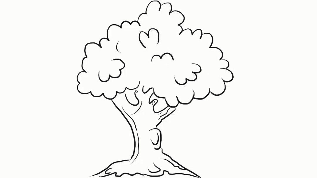 大树植物儿童亲子简笔画