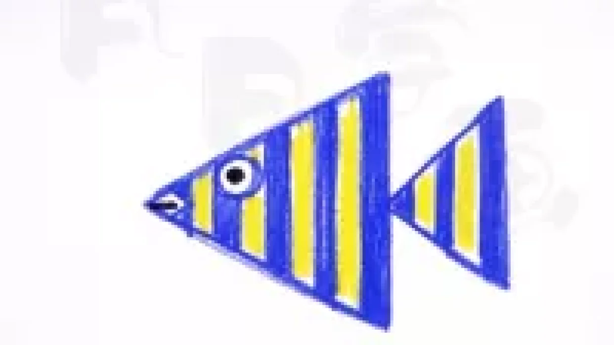 儿童简笔画——如何用三角形画小鱼
