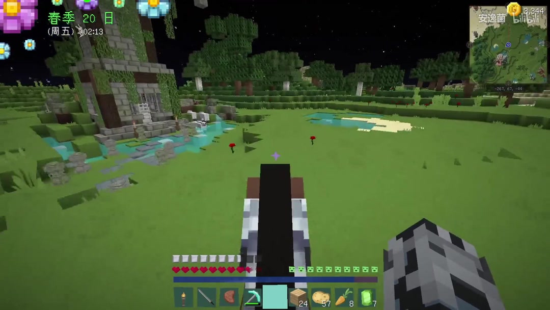 我的世界《丰收节日2牧场物语EP9 建造采矿场》安逸菌的MC单人...