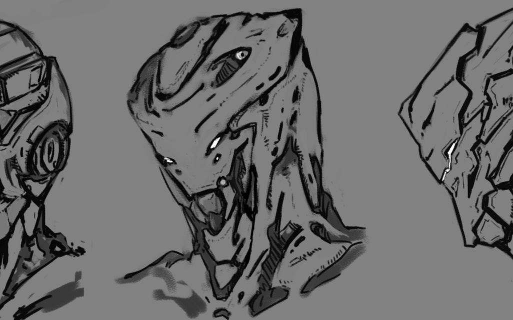 概念设定100个机甲头部挑战055(3d模型师在找灵感)