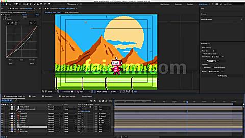 AE脚本:游戏卡通8-bit像素化视觉脚本 Pixelate It v2.0(带使用教程)