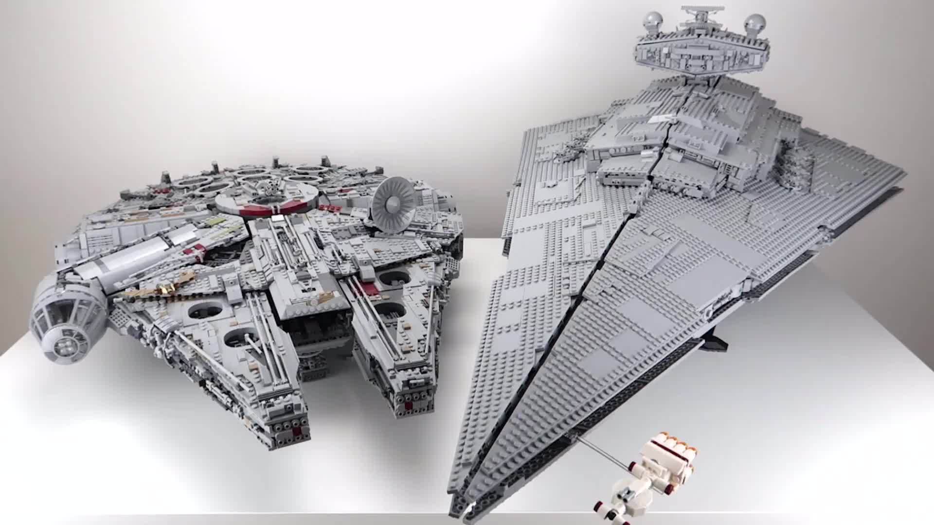 巨大乐高星战ucs千年隼75192歼星舰75252直观对比