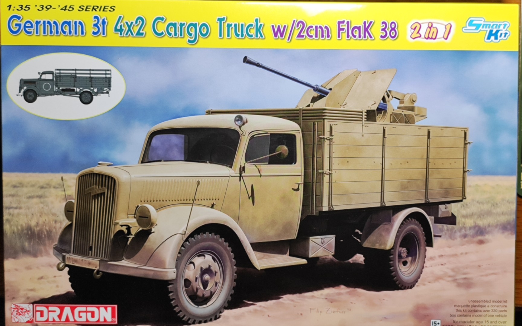 【模型测评】威龙 1/35 欧宝3吨卡车搭载Flak38 20mm高射机关炮型模型