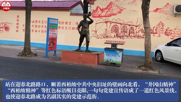 迎春北路换“新装” 照片墙成最美装饰~ #党建文化墙