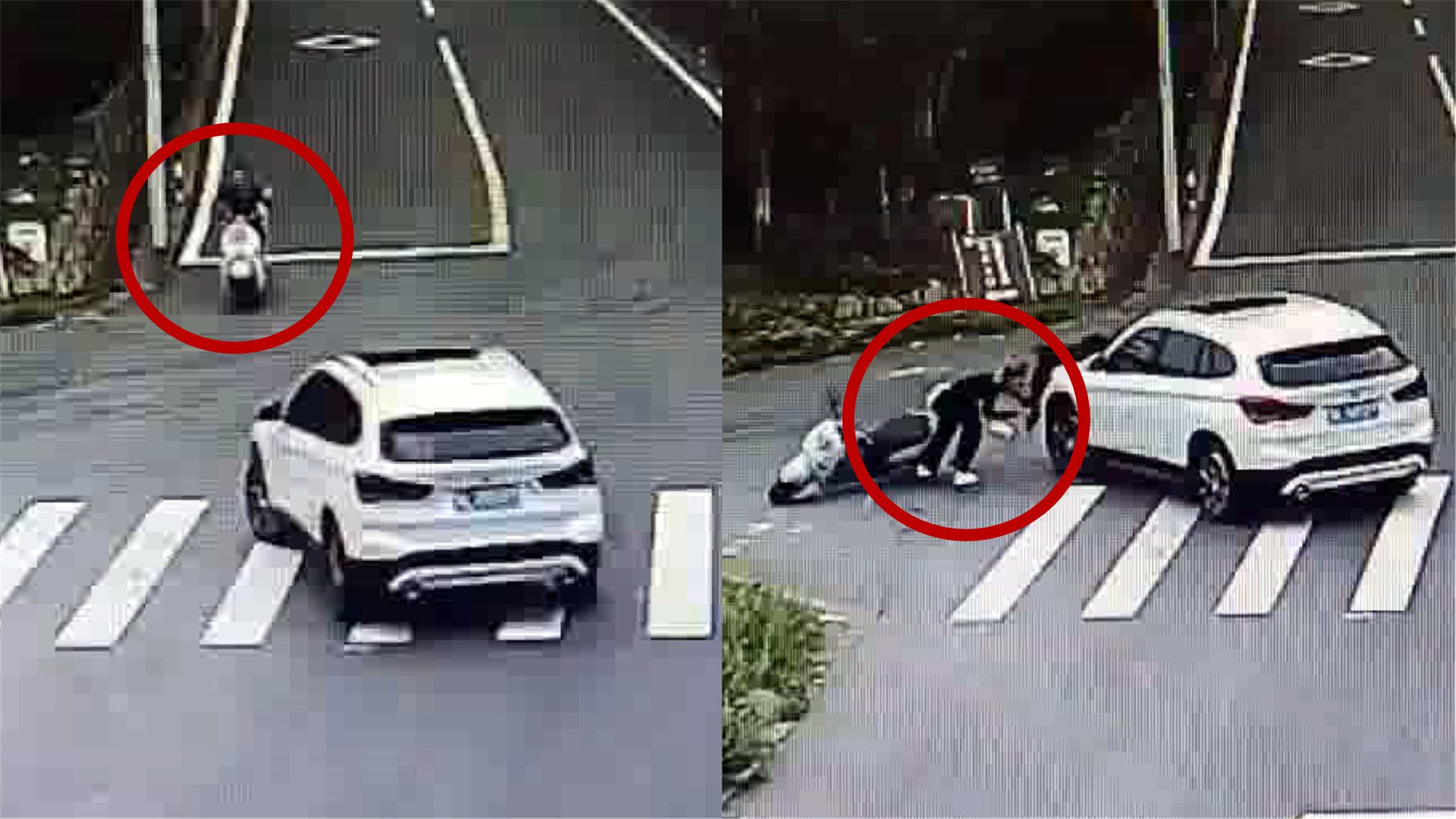 监拍:SUV转弯撞上直行电动车 目击者:这弯转的 也太目中无人啦