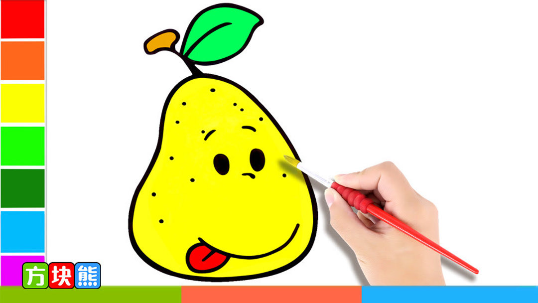 方块熊简笔画 第34集 梨子