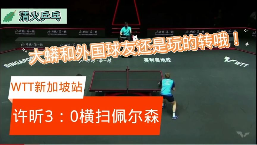 WTT新加坡站许昕3:0横扫佩尔森,大蟒和外国球友还是能玩得转哦