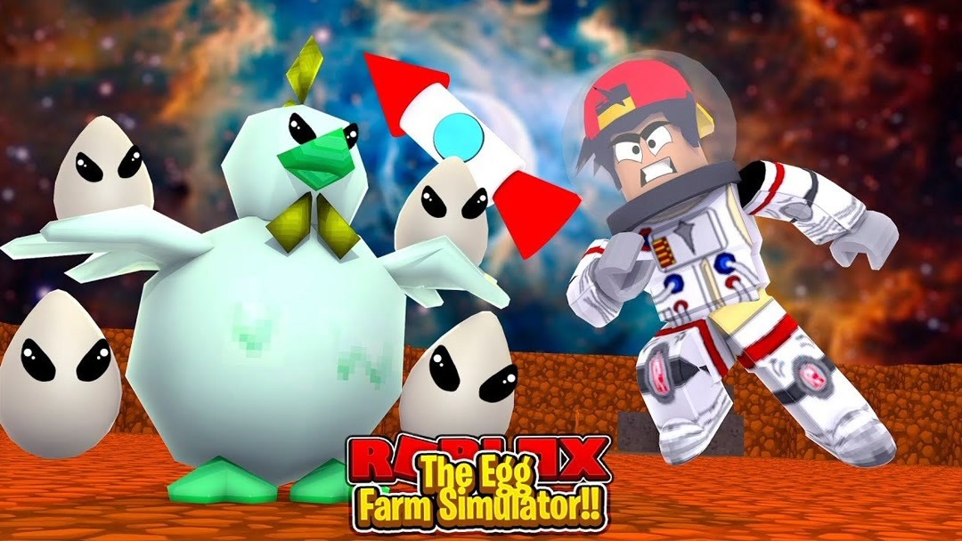 Roblox小鸡农场模拟器!乘坐火箭大战异形外星小鸡 面面解说