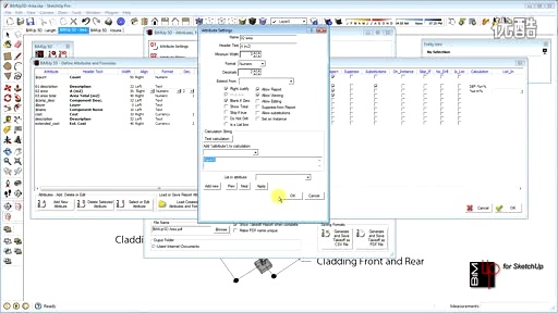 SketchUp BIM信息模型统计插件BIMUp5D - Area Calculation面积统计