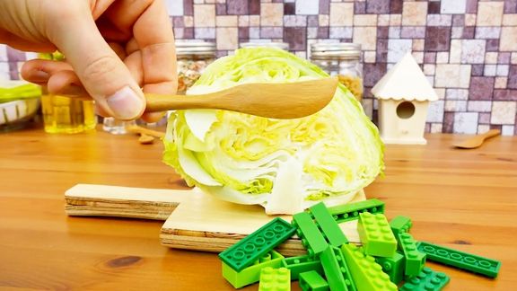 定格动画,为什么切下来的菜和水果,都变成了积木