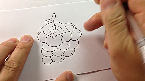 儿童简笔画.水果葡萄的画法