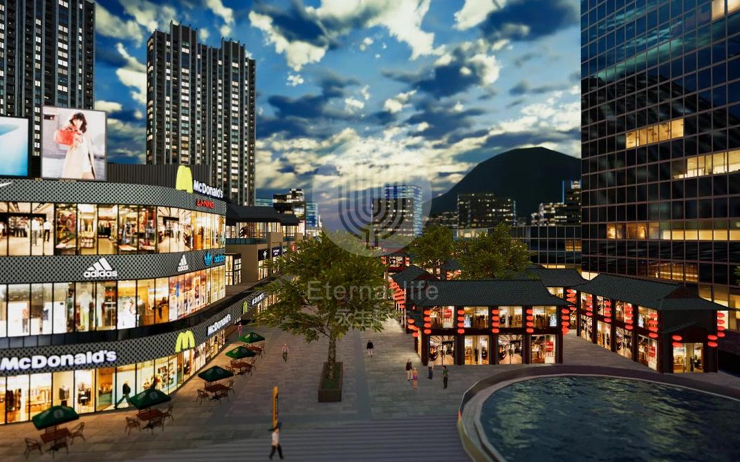 永生联众科技VR商业街,俯瞰商业街区,尽揽夜色繁华