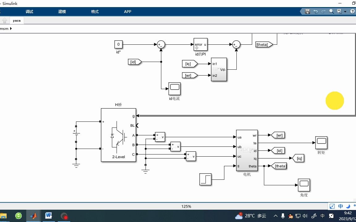 【永磁同步电机系列2】PI+矢量控制Matlab仿真
