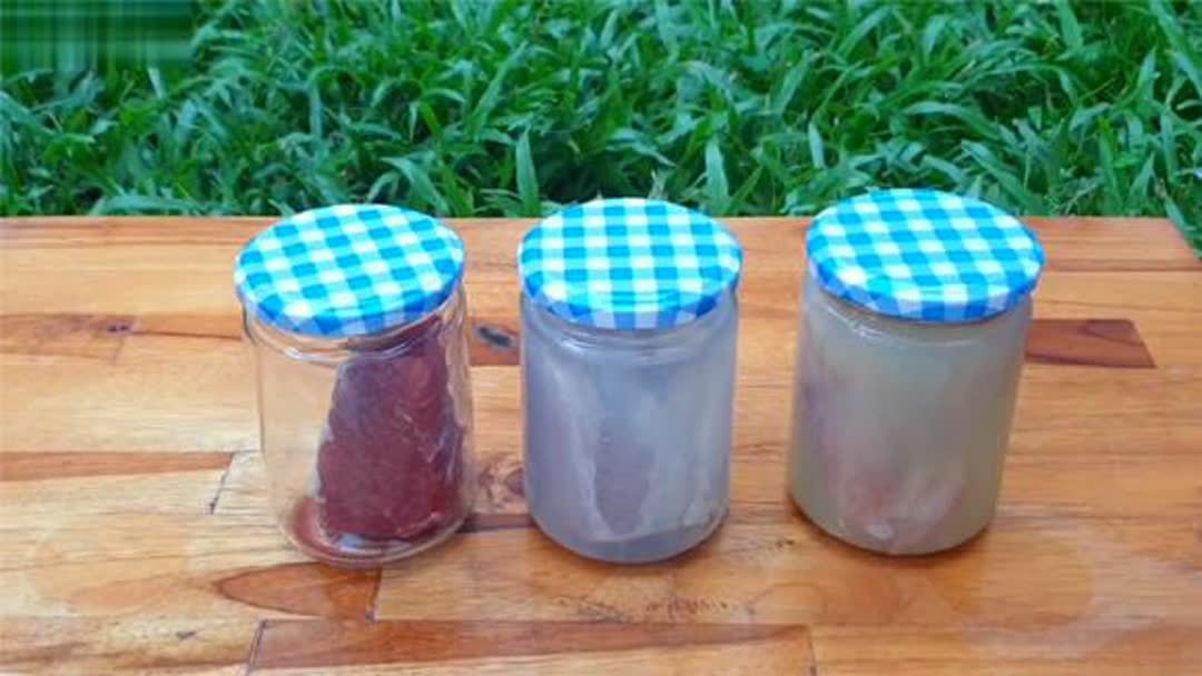 科学小实验:把肉浸泡在消毒液和柠檬汁里,一年后效果会怎么样!