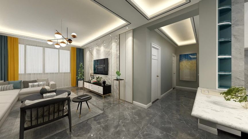 现代简约开放式厨房家装效果,是你喜欢类型吗