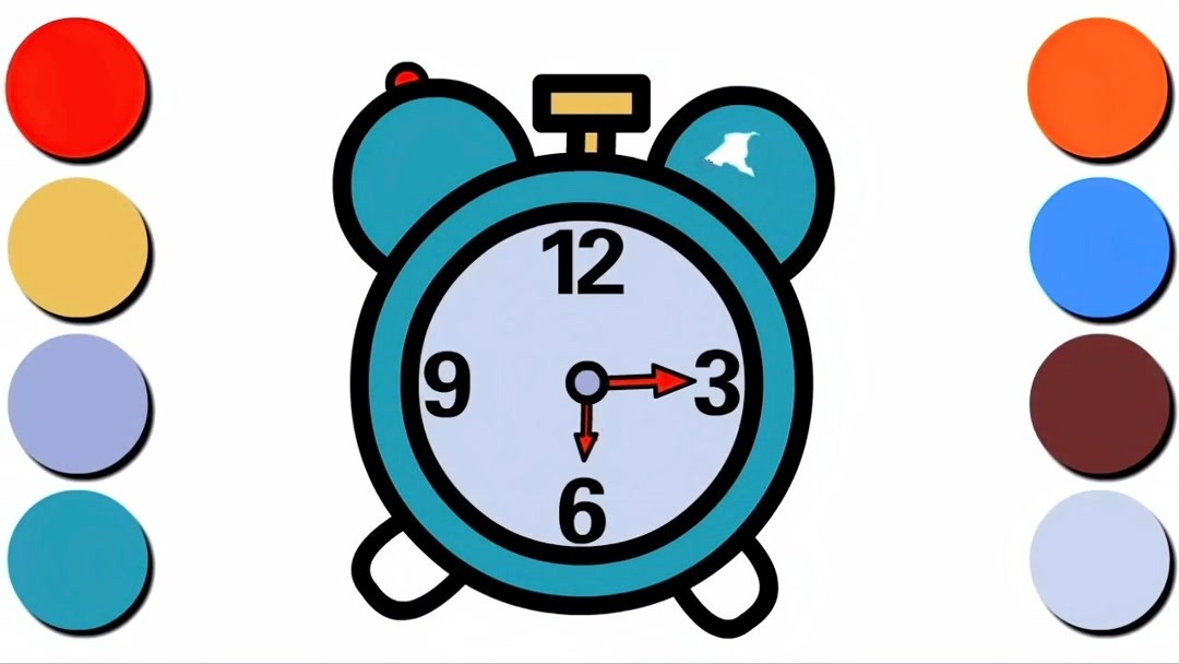 教你如何画闹钟,儿童绘画启蒙学简单钟表 母婴亲子视频