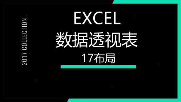 17EXCEL数据透视表 布局和格式调整