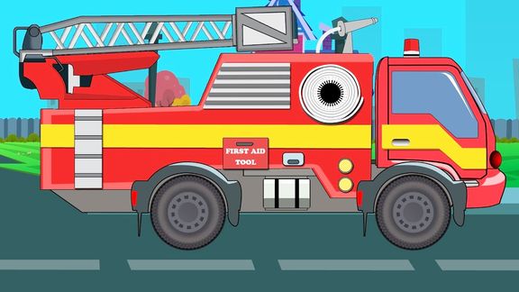 卡通消防车救援灭火小游戏 奇趣创意