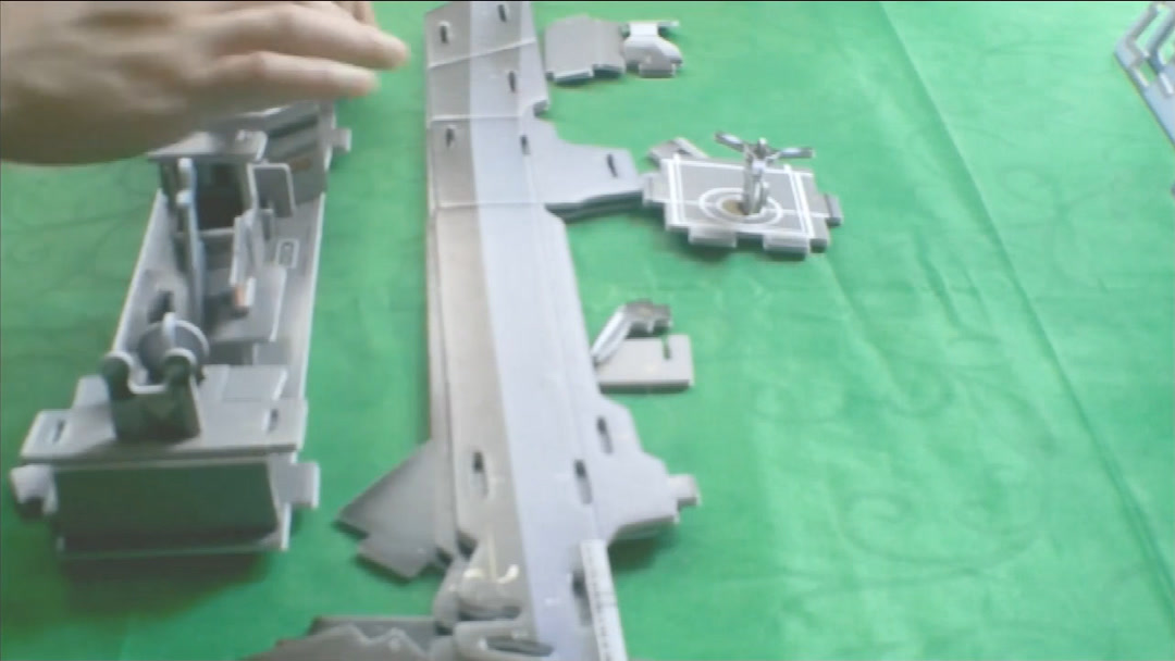 3D卡通益智积木拼板,手工DIY航空母舰拼装视频