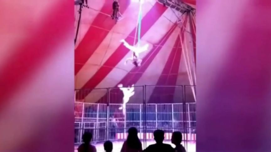 14岁杂技女演员失误从高空摔下成重伤