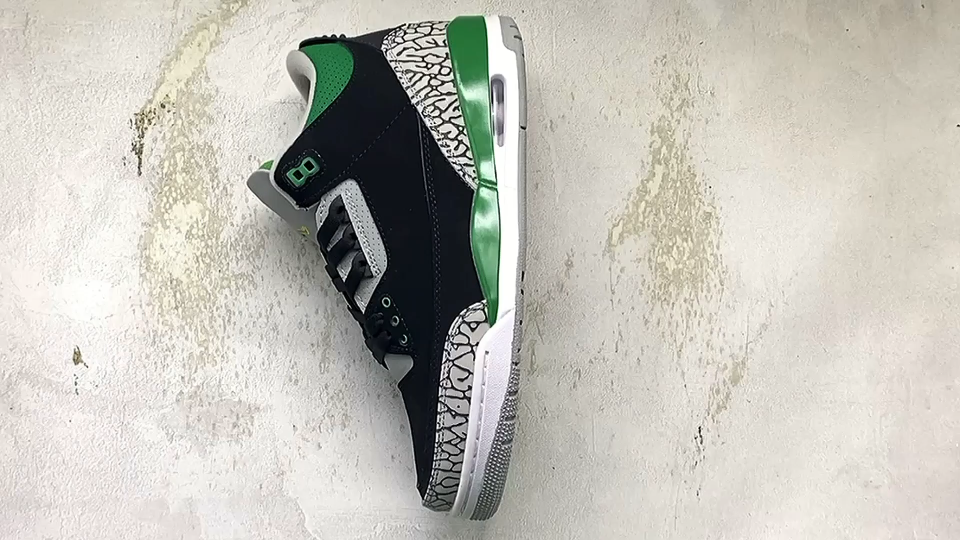 #实拍视频公司级 头层 C4版本 AJ3 黑绿 Air Jordan 3 “Pine Green”...
