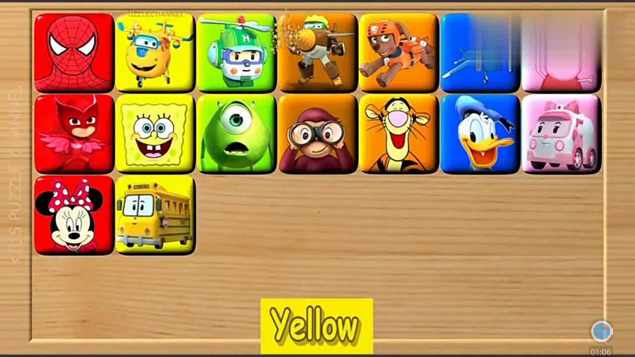 变形警车珀利 救护车安巴佩奇海绵宝宝益智拼图游戏认知颜色