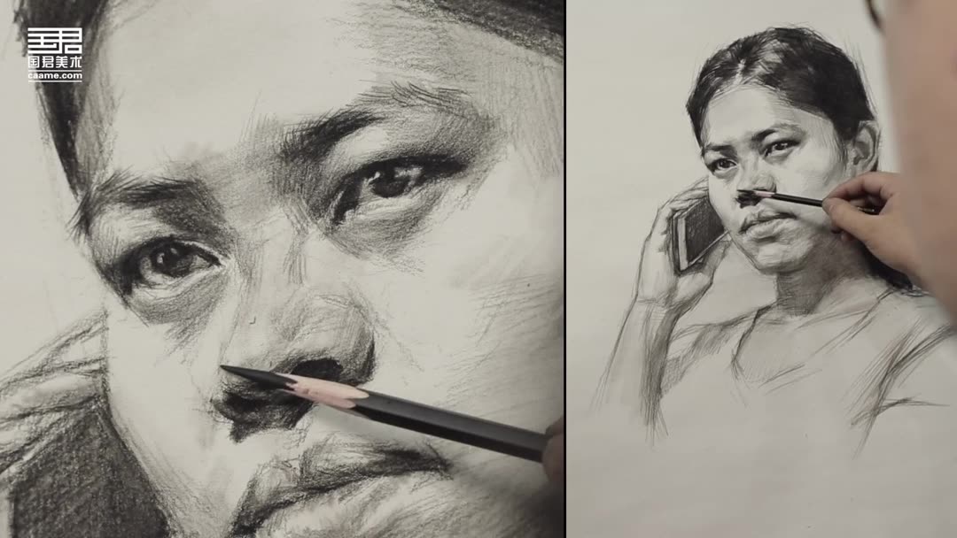 素描头像视频_思维绘画_中学生电脑绘画作品