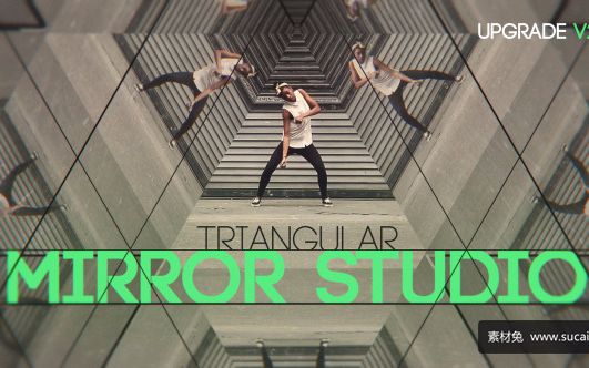 三角形视频分屏包装动画AE模版免费下载 Triangular Mirror Studio