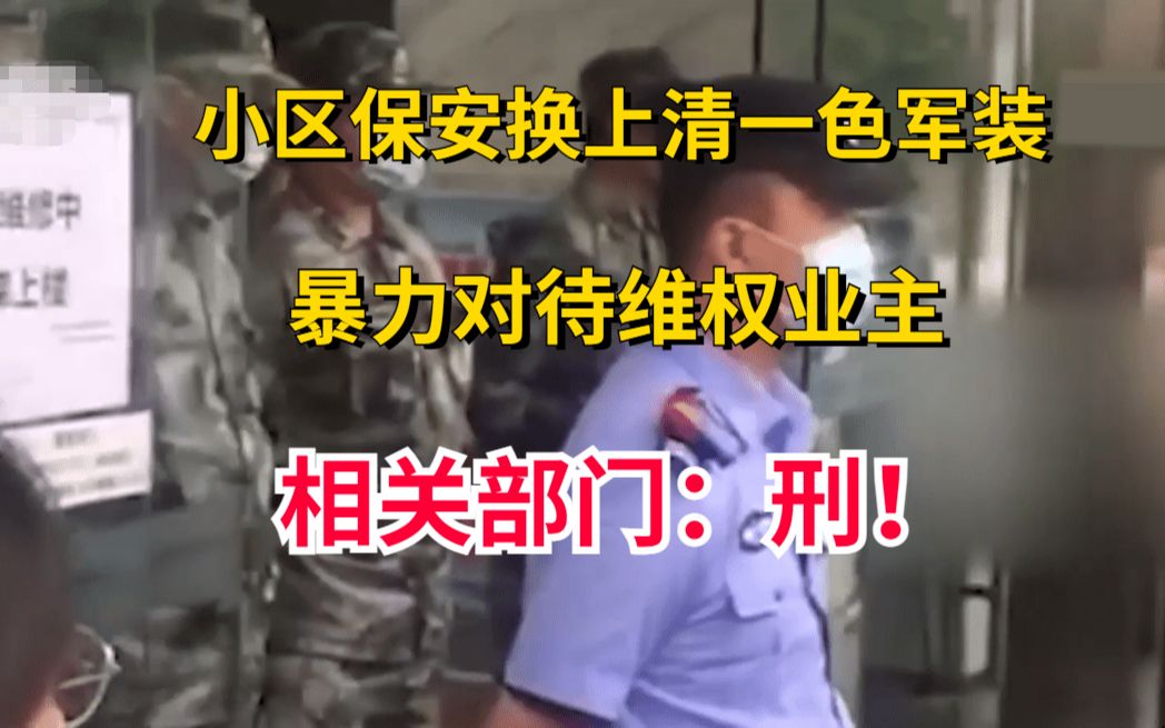 小区保安换上清一色军装,暴力对待维权业主,相关部门:刑!