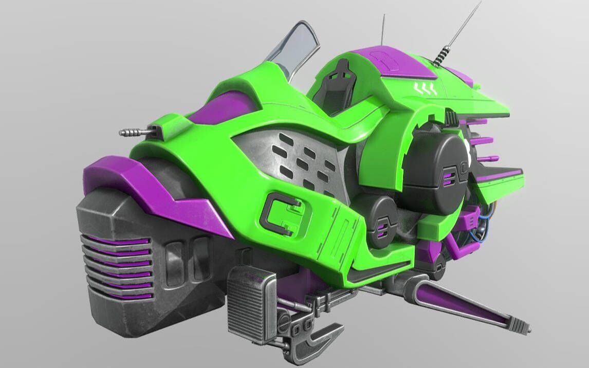【Maya建模】高精机械模型“博朋克飞行器”制作全流程
