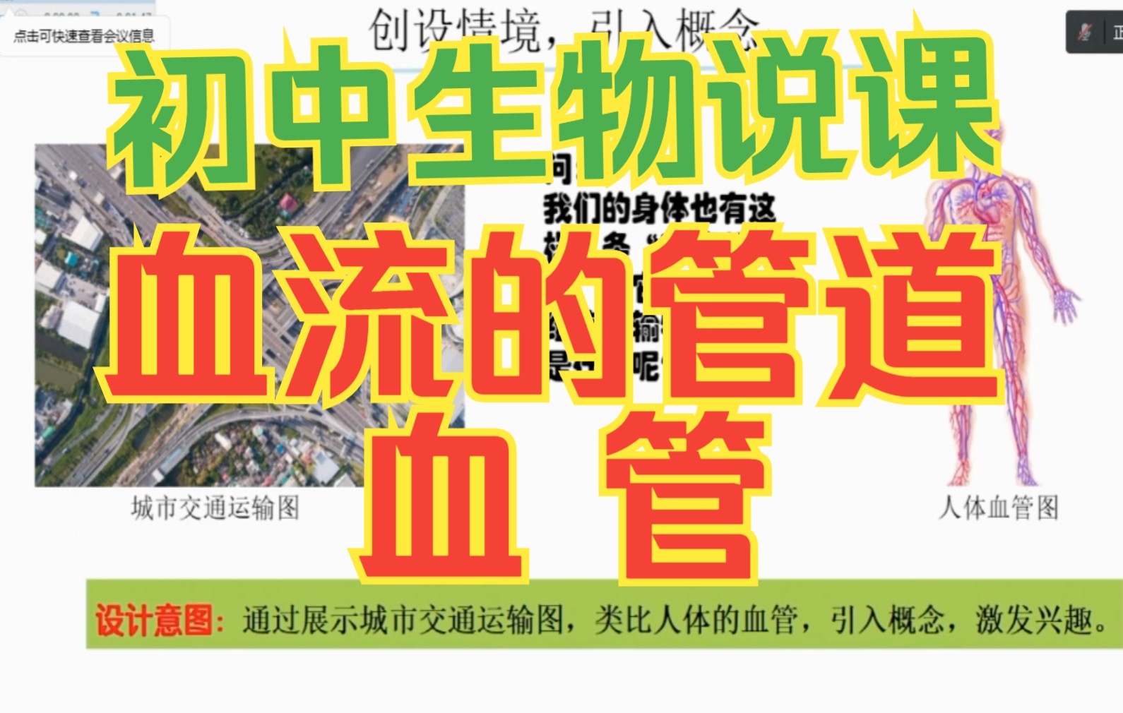 【概念教学|说课】初中生物《血流的管道——血管》