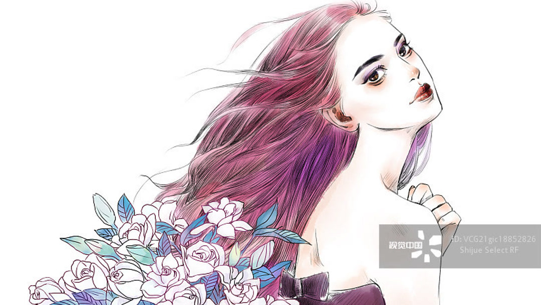 PS教程 如何给美女做简笔画 PS去水印教程