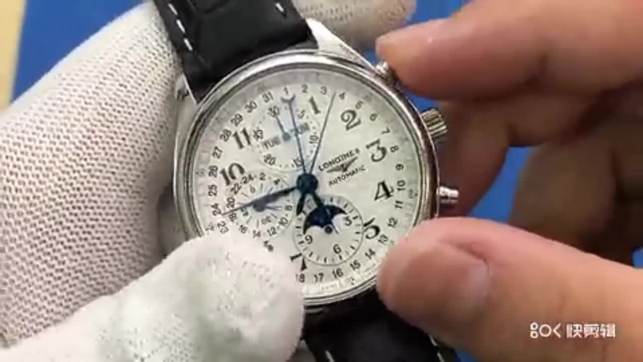 ...浪琴名匠月相系列八针机械手表 功能讲解怎么计时调星期月份使用方法
