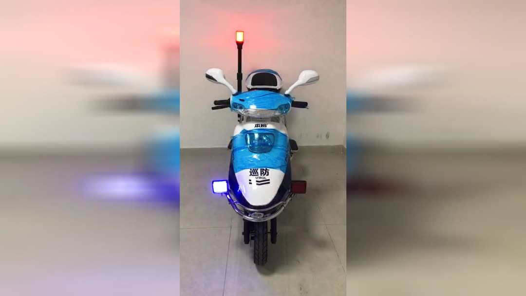 2轮两轮电动巡逻车 白天警灯展示效果!本铃电动巡逻车加长版