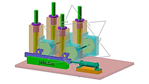 齿条、小齿轮直线运动非标自动化机械设计机构动画视频