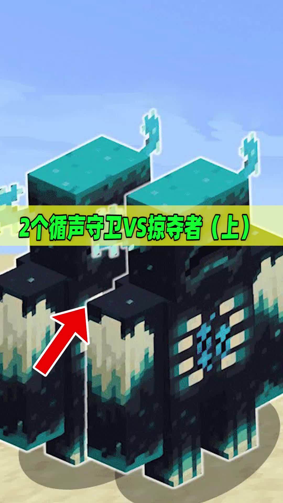 我的世界:2个循声守卫对战掠夺者阵营,大战一触即发!