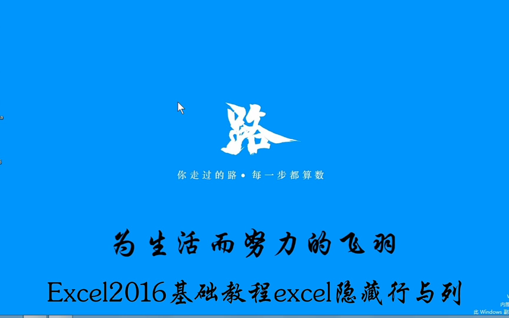 Excel2016基础教程16——excel隐藏行和列
