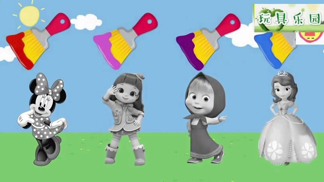 幼儿色彩启蒙3D卡通人物图片找回专属的颜色