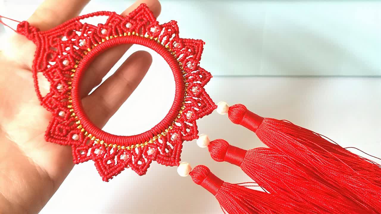 中国结饰品,传统古典花边车挂挂饰手工教程,快来学吧(二)