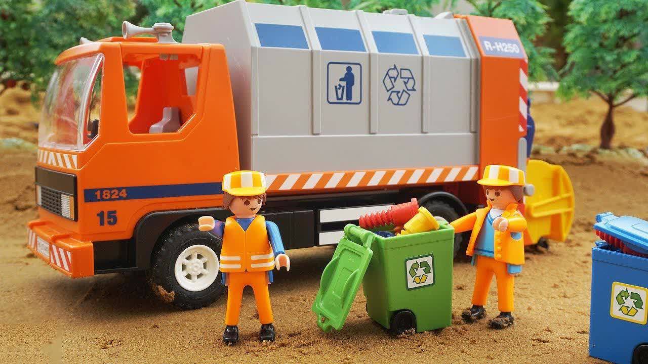 卡通玩具模型垃圾车回收垃圾