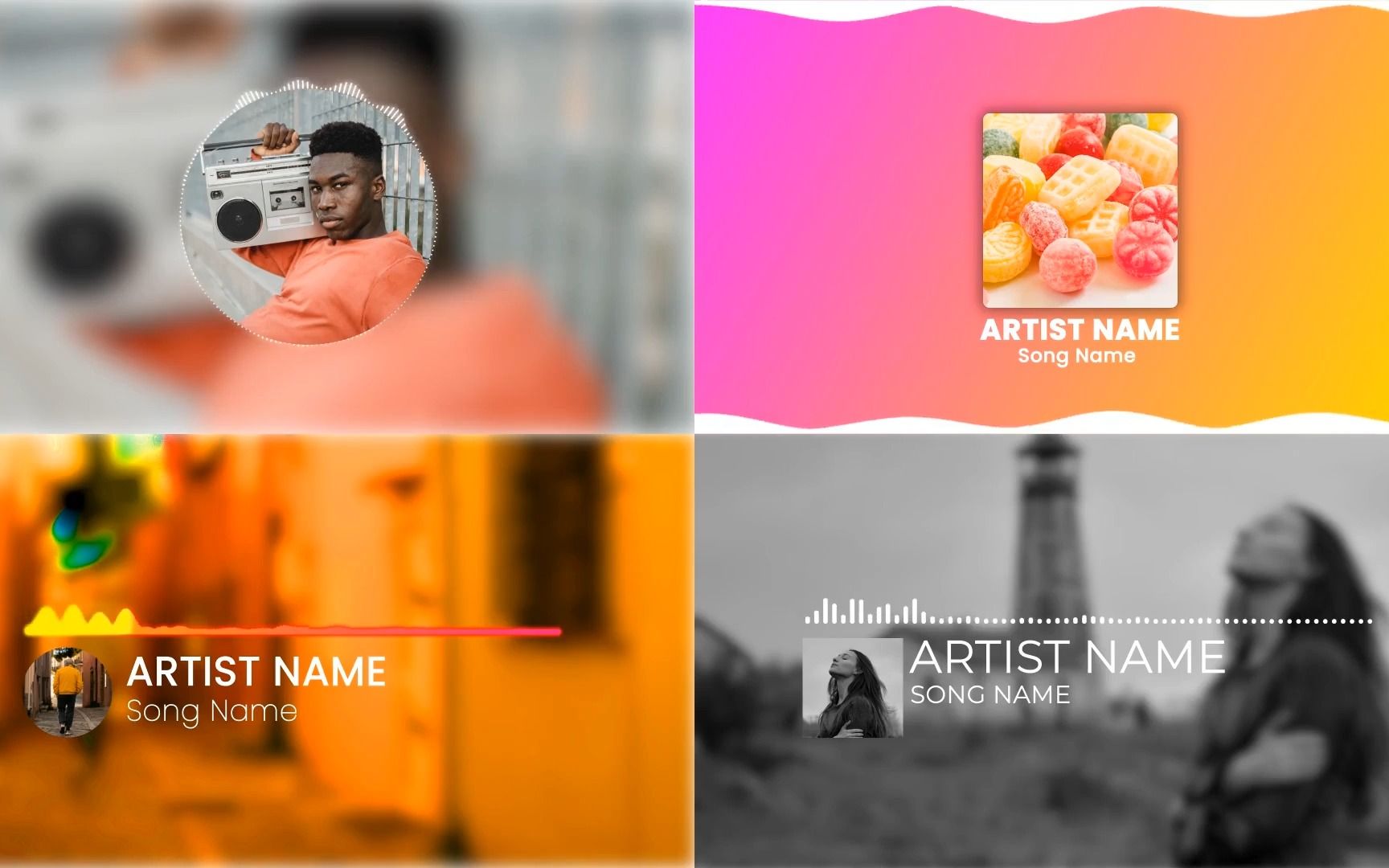 AE模板|音乐可视化动效动画酒吧DJ音乐现场播放器宣传