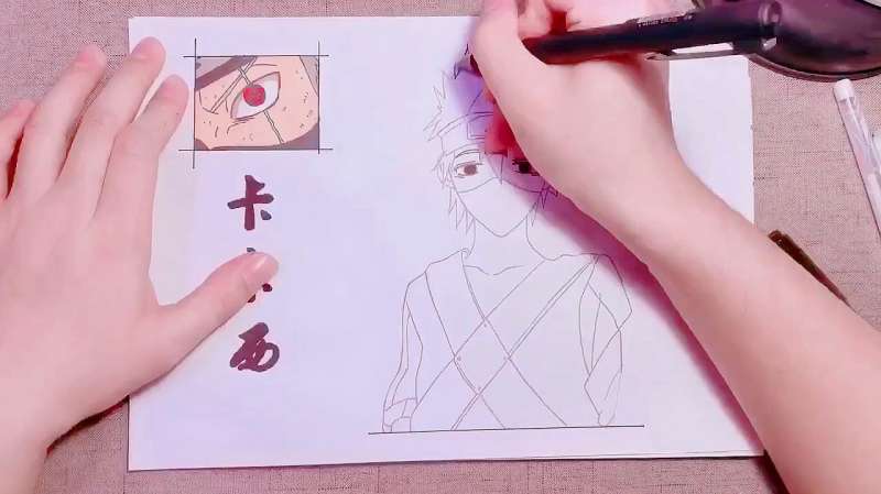 绘画教学:新手教程,小时候可爱的卡卡西!