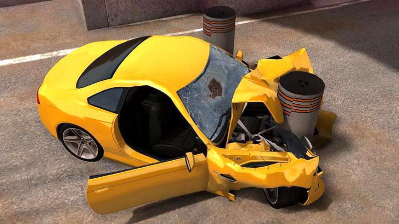 真实模拟高速开车时前往突然出现障碍物,车子如何反应