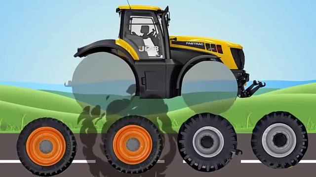 给卡通车找到合适的轮子,益智动画