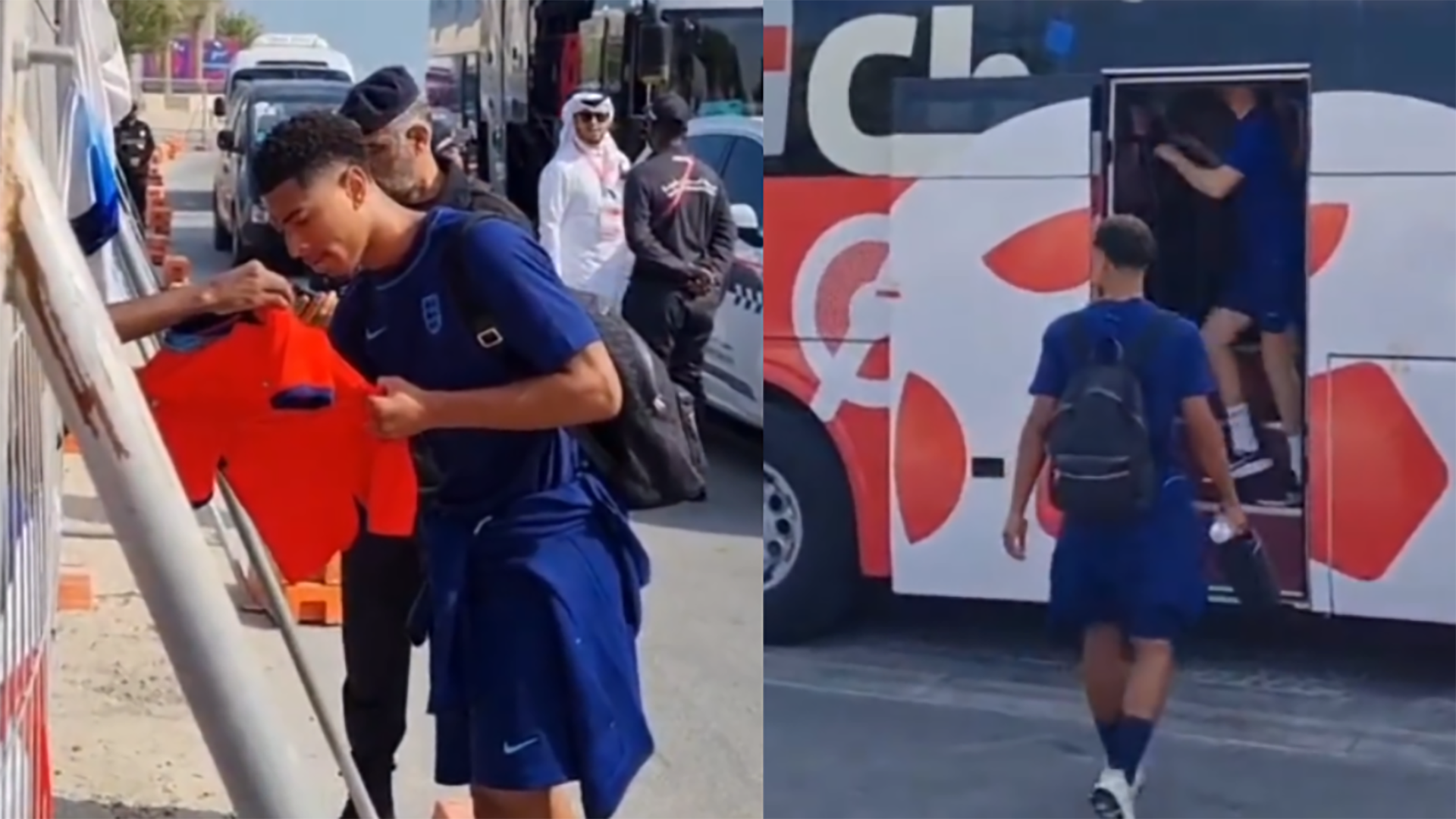 告别世界杯!英格兰队败于法国,乘坐大巴离开卡塔尔的下榻酒店